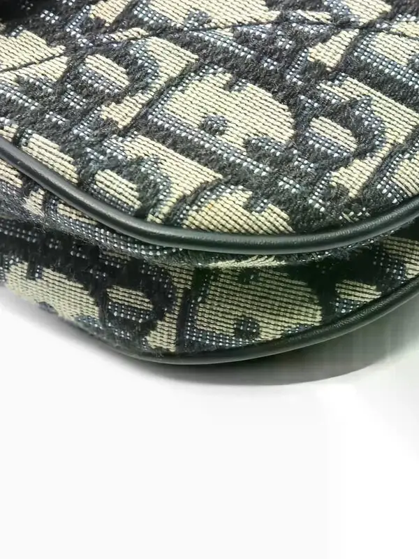 Dior Mini Saddle Bag In Jacquard - Blue