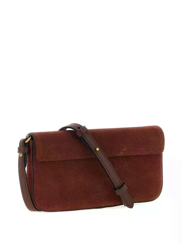 Pinko Medium Suede Shoulder Bag - Red