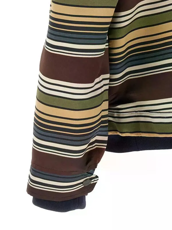 Sacai Striped Bomber Jacket - Brown