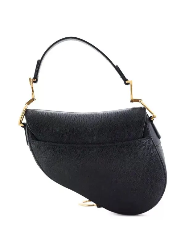 Dior Saddle Handbag Leather Mini Shoulder Bag - Black