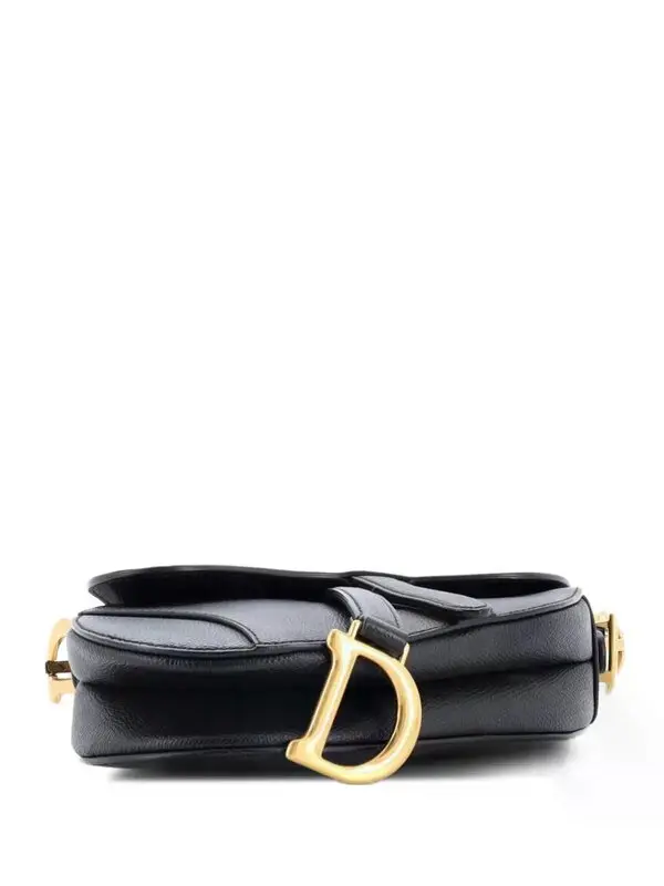 Dior Saddle Handbag Leather Mini Shoulder Bag - Black