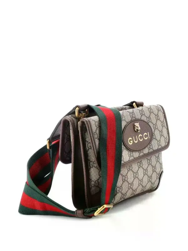 Gucci Neo Vintage Flap Messenger Gg Coated Canvas Small - Brown
