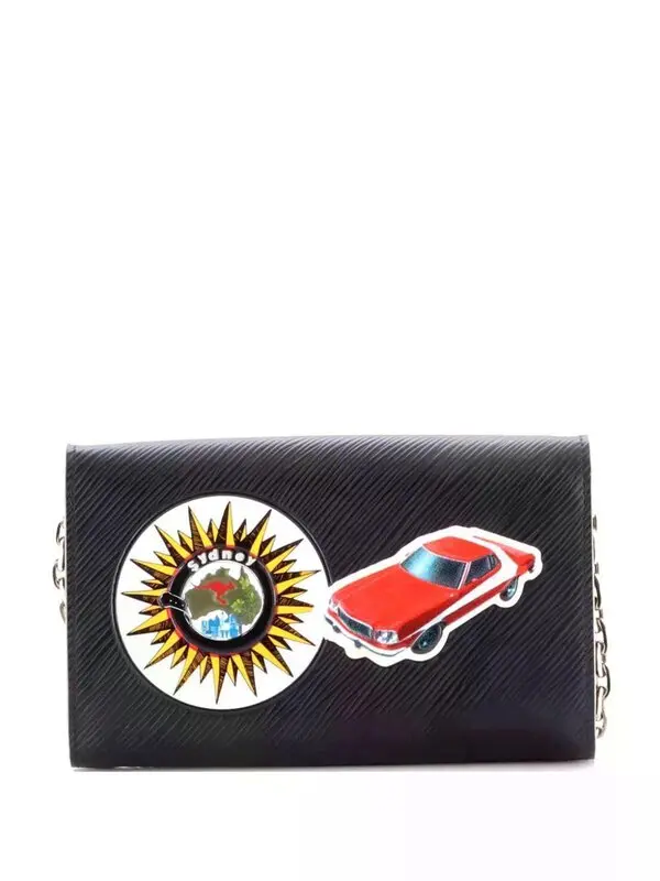 LOUIS VUITTON Twist Chain Wallet Limited Edition World Tour Epi Leather - Black