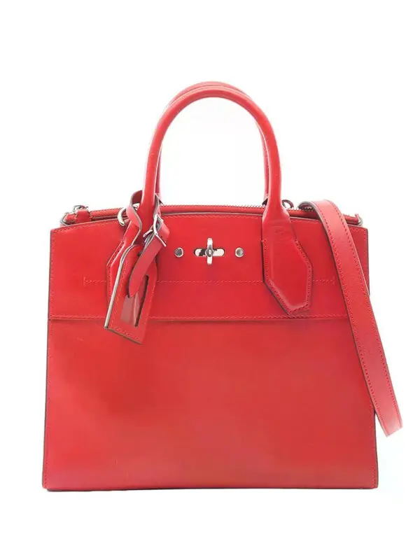 LOUIS VUITTON 2016 City Steamer Pm Satchel - Red