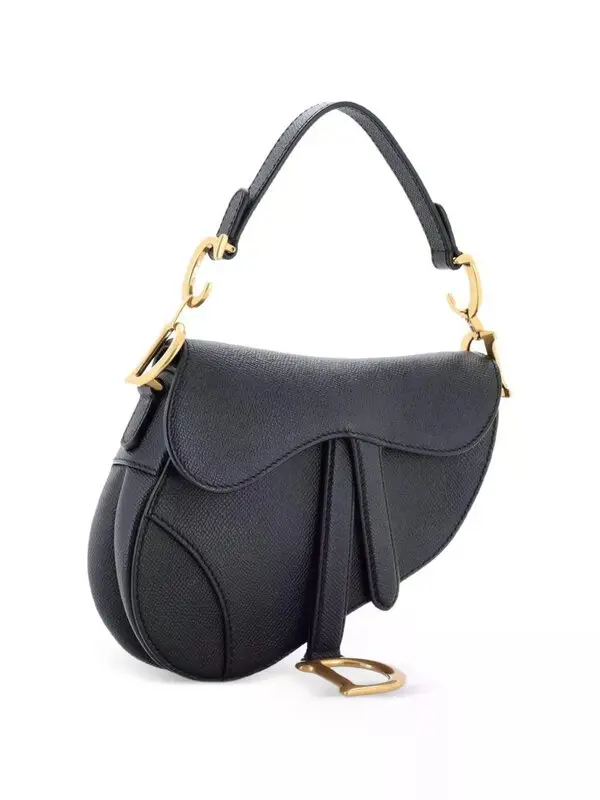 Dior Saddle Handbag Leather Mini Shoulder Bag - Black