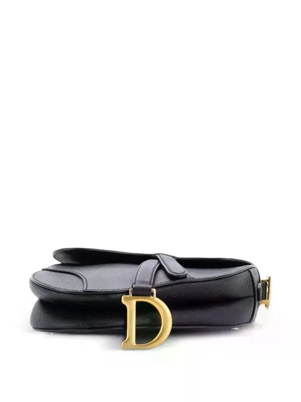 Dior Saddle Handbag Leather Mini Shoulder Bag - Black