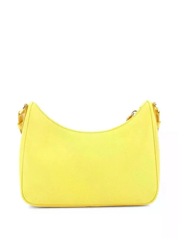 Prada Re-edition Hobo Saffiano Leather Mini Shoulder Bag - Yellow