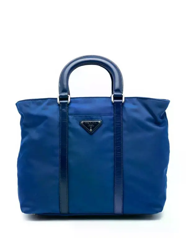 Prada Vitello Trimmed Tessuto Satchel