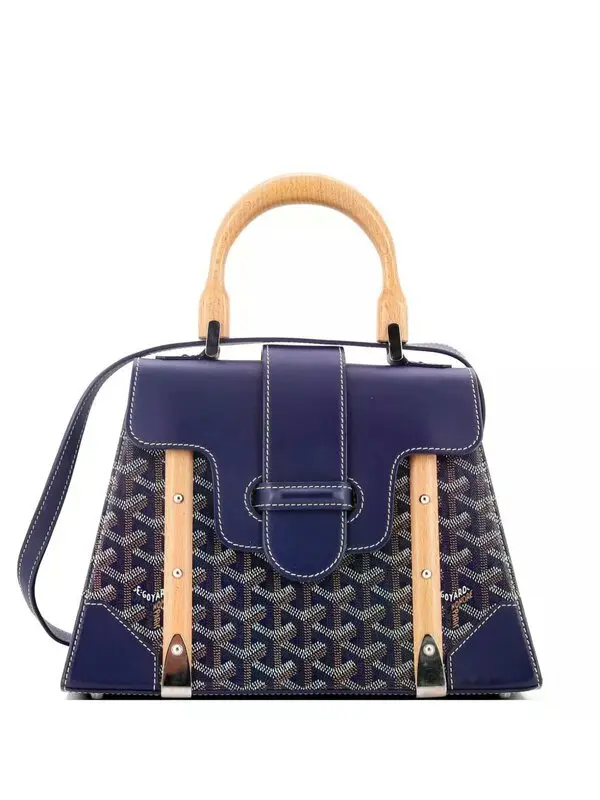 Goyard Saigon Top Handle Bag Coated Canvas Pm Satchel - Blue