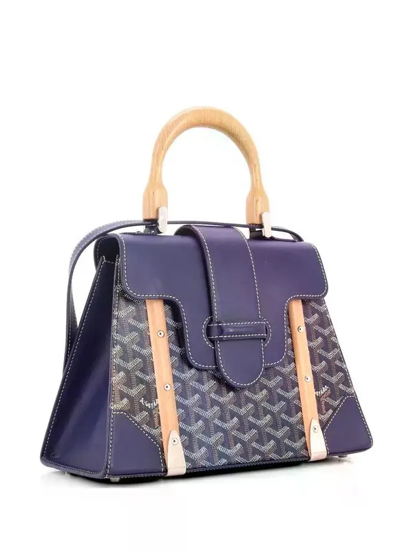 Goyard Saigon Top Handle Bag Coated Canvas Pm Satchel - Blue