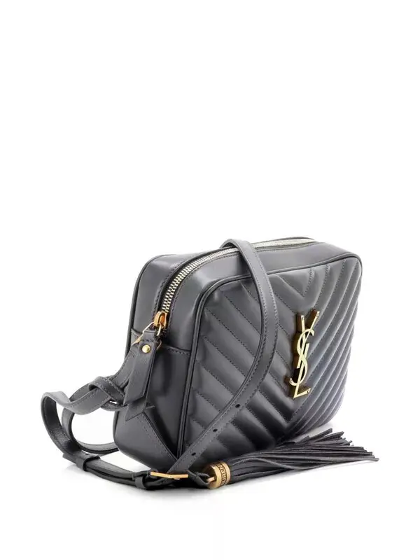 Saint Laurent Lou Camera Bag Matelasse Chevron Leather Small - Grey