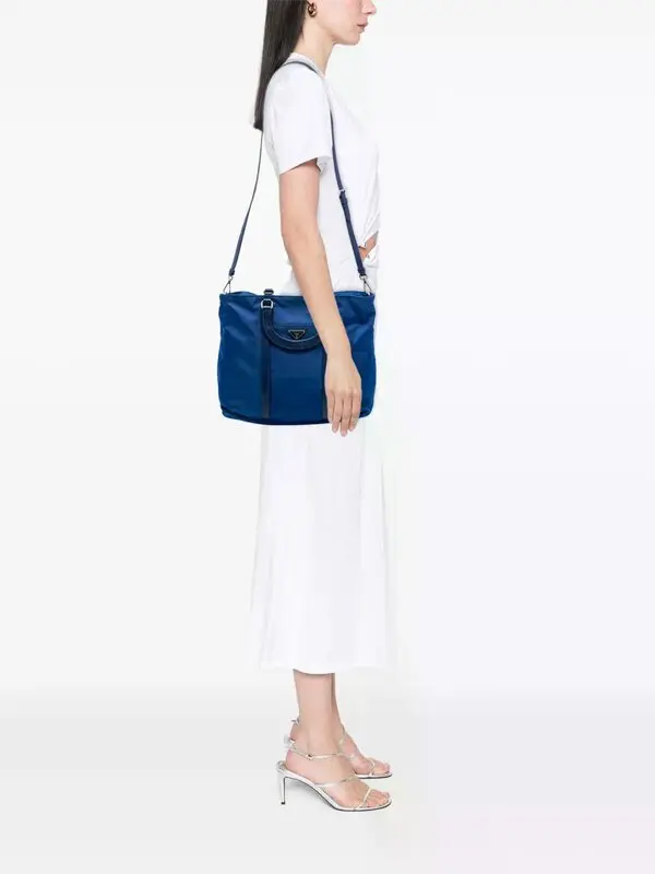 Prada Vitello Trimmed Tessuto Satchel