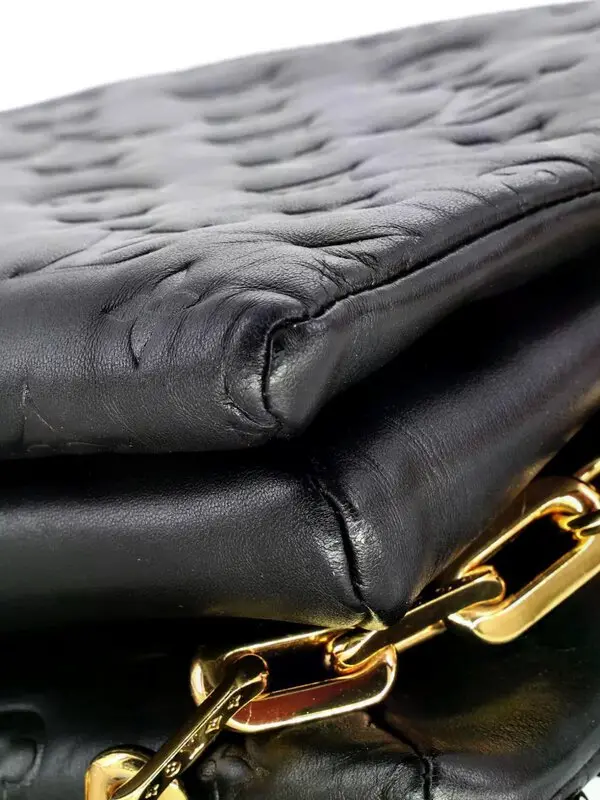 LOUIS VUITTON Coussin Pm Monogram Embossed Lambskin Crossbody Bag - Black