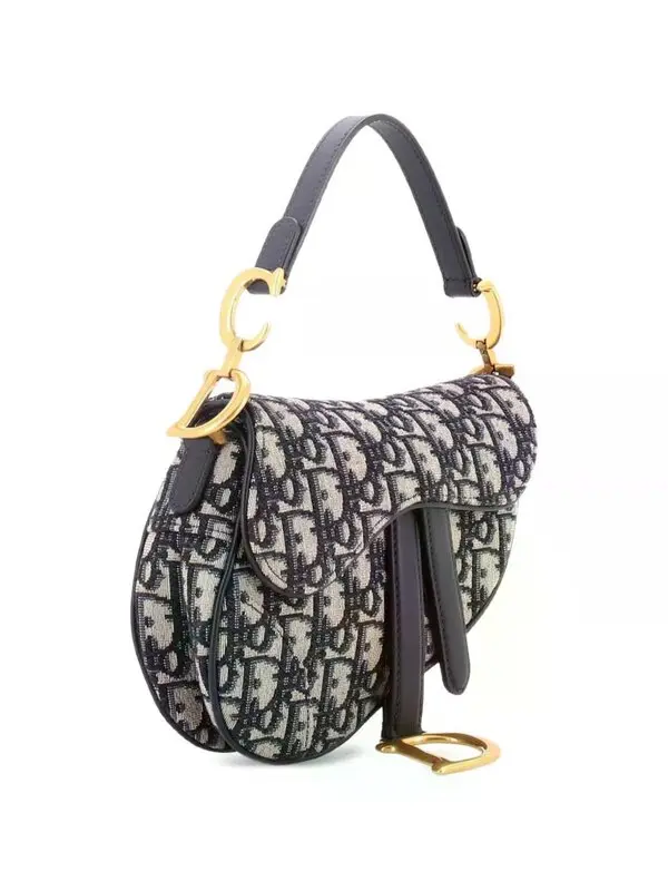 Dior Saddle Oblique Canvas Mini Shoulder Bag - Blue
