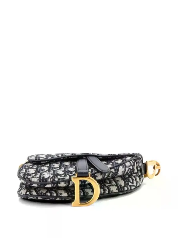 Dior Saddle Oblique Canvas Mini Bag - Blue