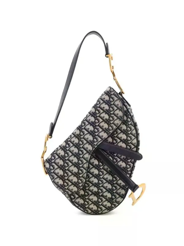Dior Saddle Handbag Oblique Canvas Medium Shoulder Bag - Blue