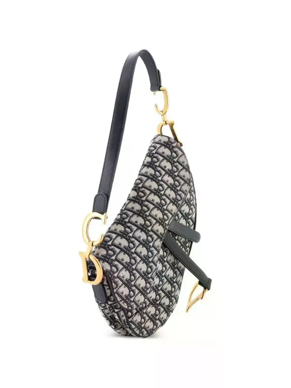 Dior Saddle Handbag Oblique Canvas Medium Shoulder Bag - Blue