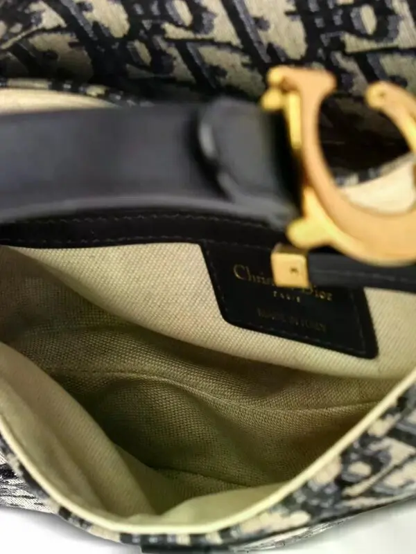 Dior Saddle Handbag Oblique Canvas Medium Shoulder Bag - Blue