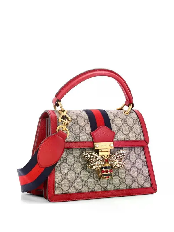 Gucci Queen Margaret Gg Coated Canvas Top Handle Satchel - Brown