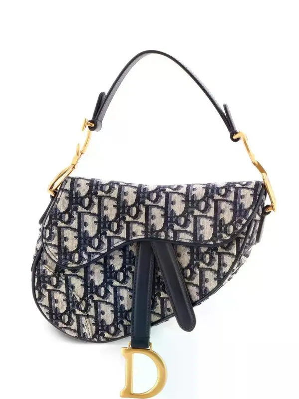 Dior Saddle Handbag Oblique Canvas Mini - Blue