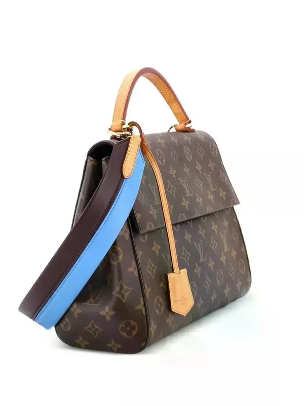 LOUIS VUITTON Cluny Top Handle Mm Monogram Canvas Shoulder Bag - Blue