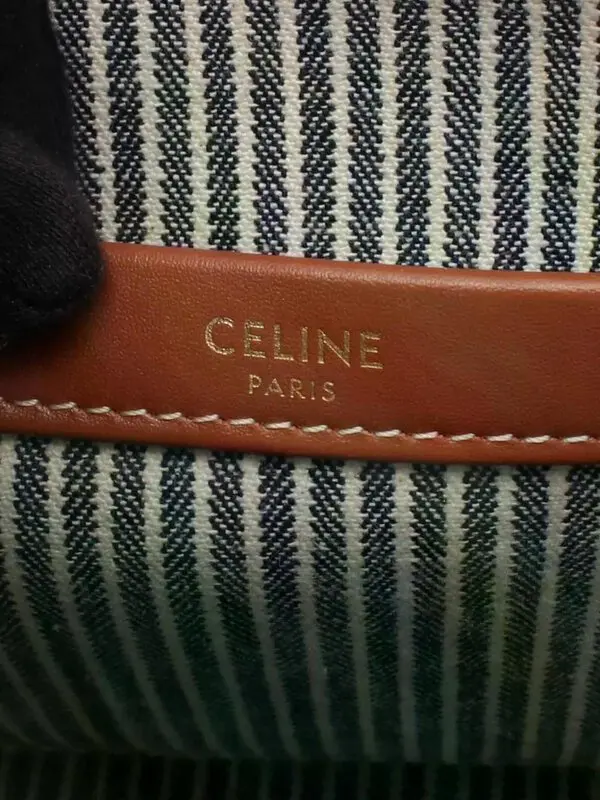Celine Small Canvas Cabas Thais Satchel - Blue