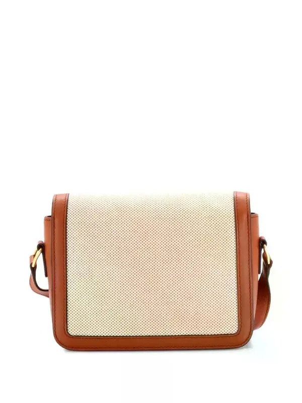 Celine Triomphe Teen Shoulder Bag Canvas With Leather - Brown