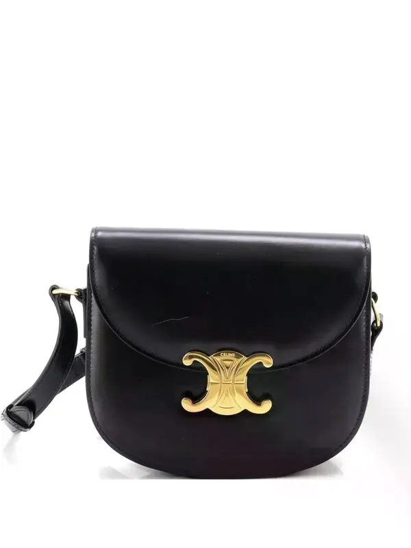 Celine Triomphe Besace Clea Flap Bag - Black