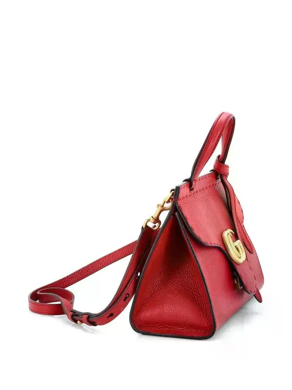 Gucci Gg Marmont Leather Top Handle Mini Satchel - Red