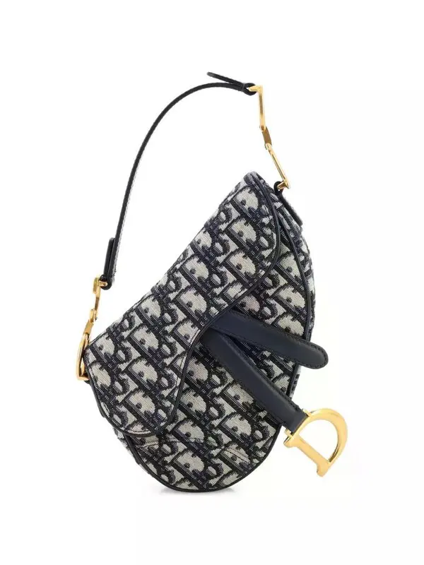Dior Saddle Handbag Oblique Canvas Mini - Blue