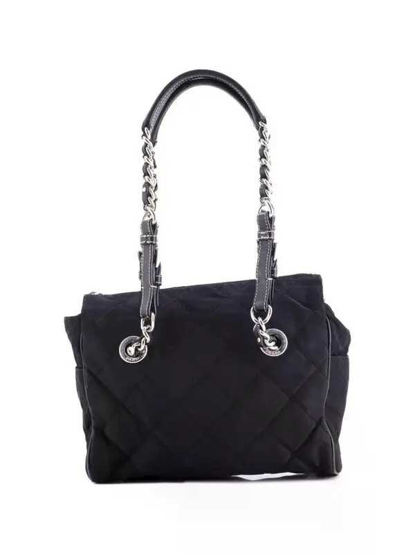 Prada Convertible Chain Tote Quilted Tessuto Medium Shoulder Bag