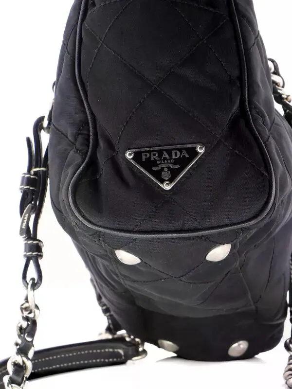 Prada Convertible Chain Tote Quilted Tessuto Medium Shoulder Bag