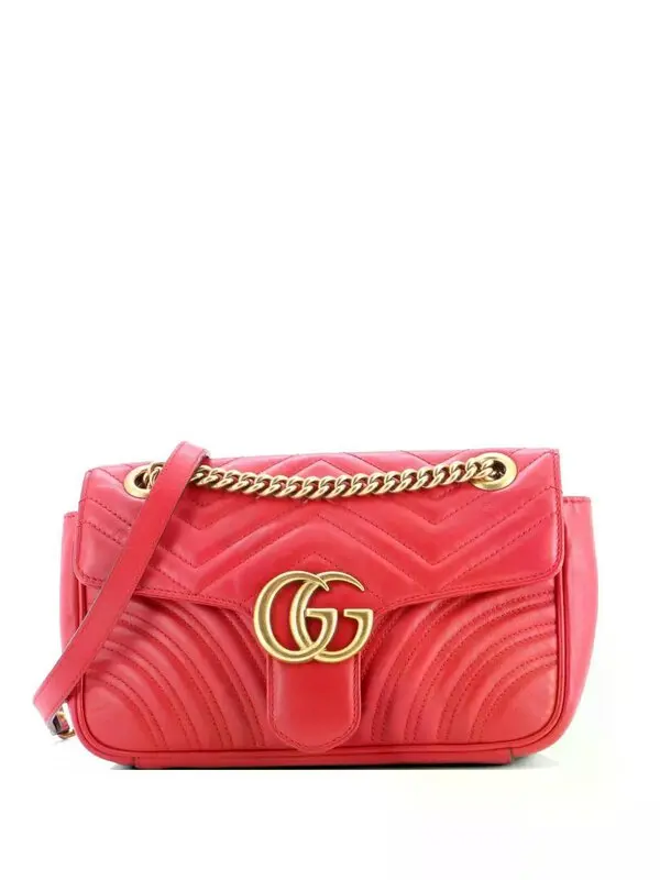Gucci Gg Marmont Flap Bag Matelasse Leather Medium Shoulder Bag