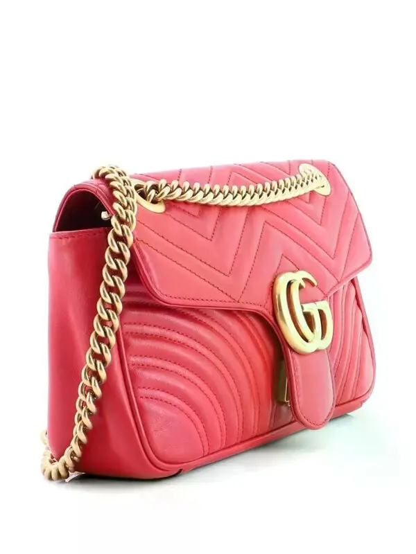 Gucci Gg Marmont Flap Bag Matelasse Leather Medium Shoulder Bag