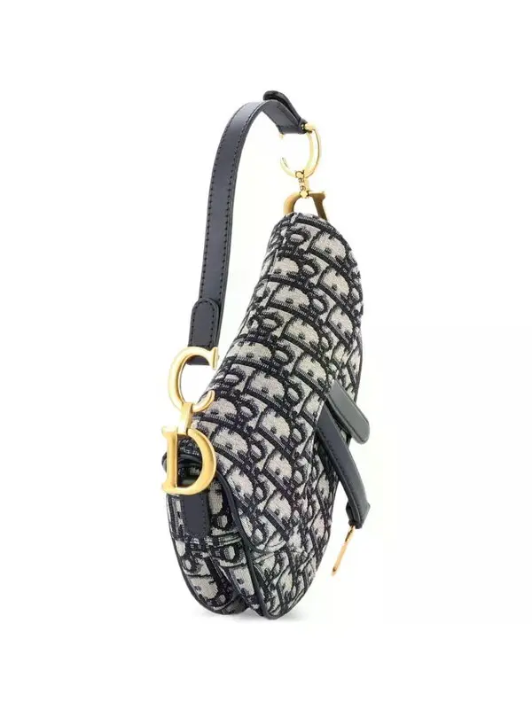 Dior Saddle Handbag Oblique Canvas Mini Shoulder Bag - Blue
