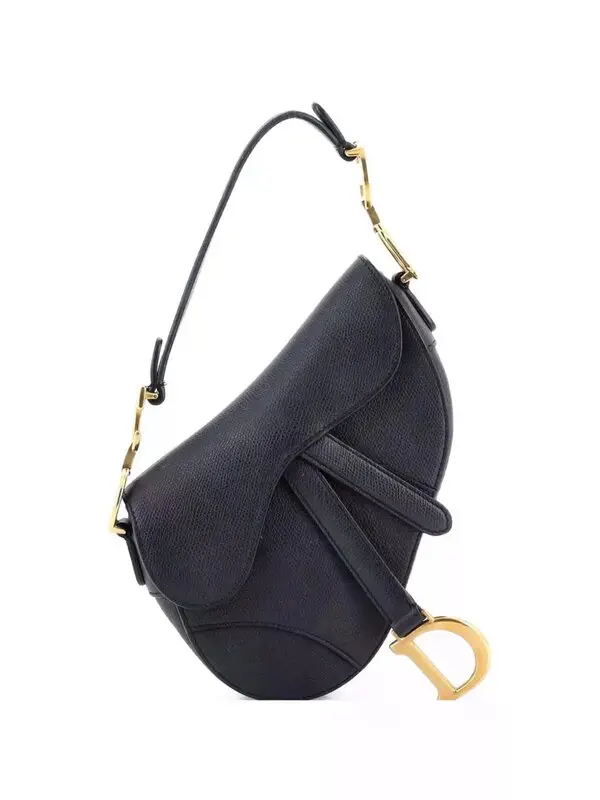 Dior Saddle Handbag Leather Mini Shoulder Bag - Black
