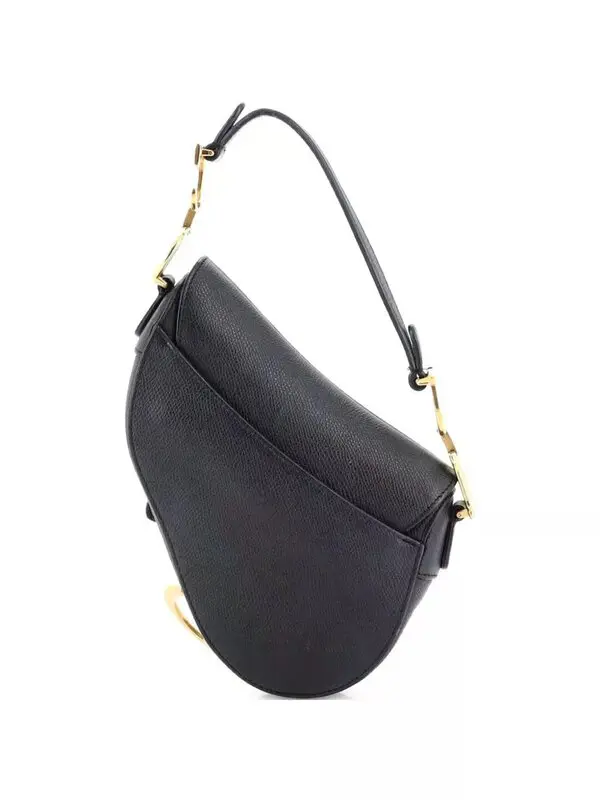 Dior Saddle Handbag Leather Mini Shoulder Bag - Black