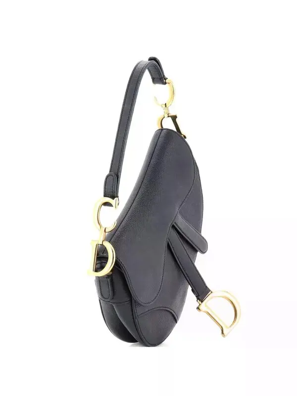 Dior Saddle Handbag Leather Mini Shoulder Bag - Black