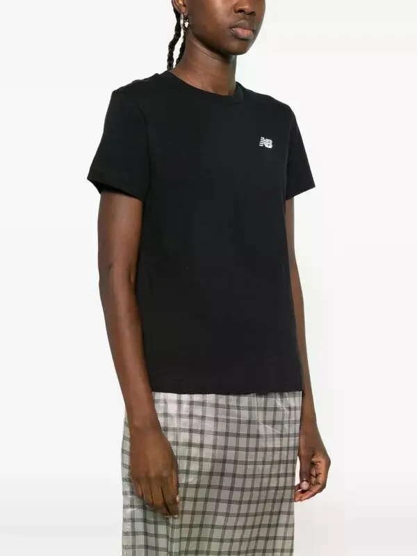 NEW BALANCE Logo-embroidered T-shirt - Black