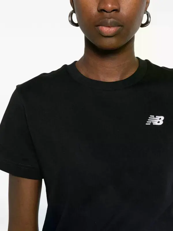 NEW BALANCE Logo-embroidered T-shirt - Black