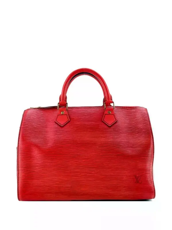 LOUIS VUITTON Speedy Handbag Epi Leather 30 Satchel - Red