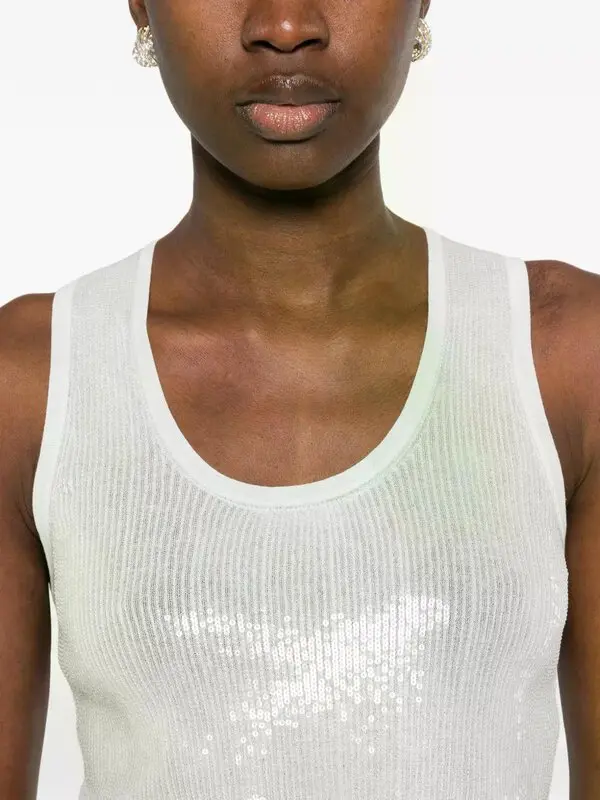TWINSET Sequin Embellished Knit Vest - Blue