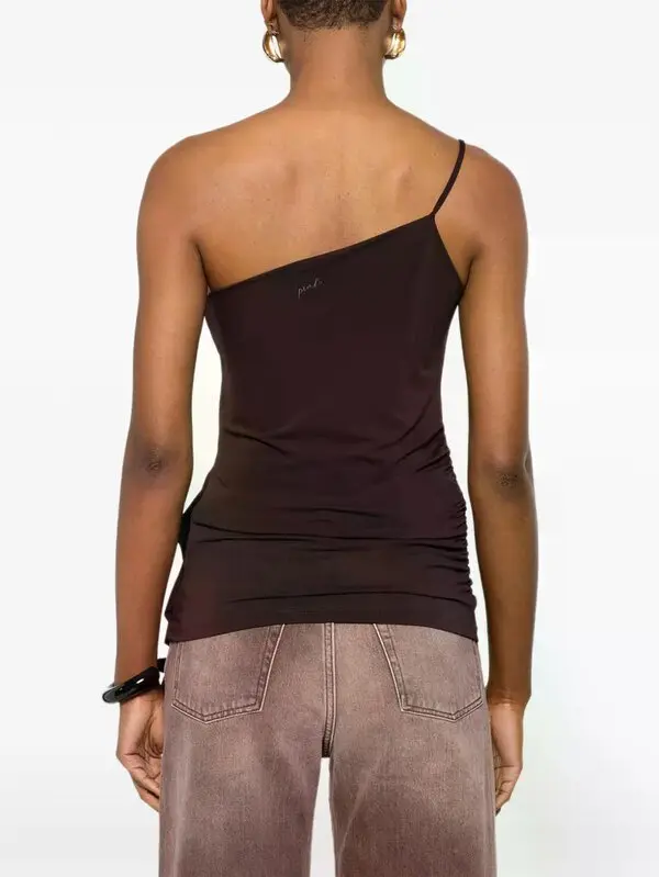 Pinko Ruffled One-shoulder Top - Brown