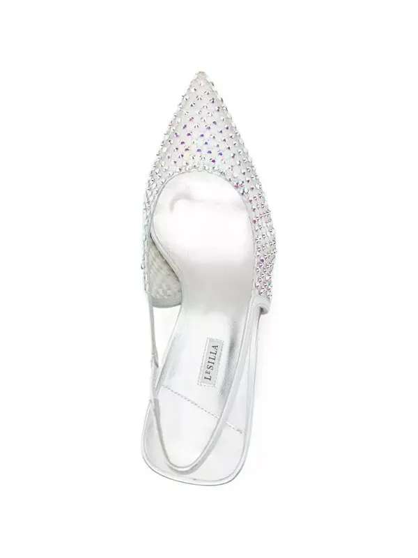 LE SILLA Gilda Embellished Slingback Pumps - Silver