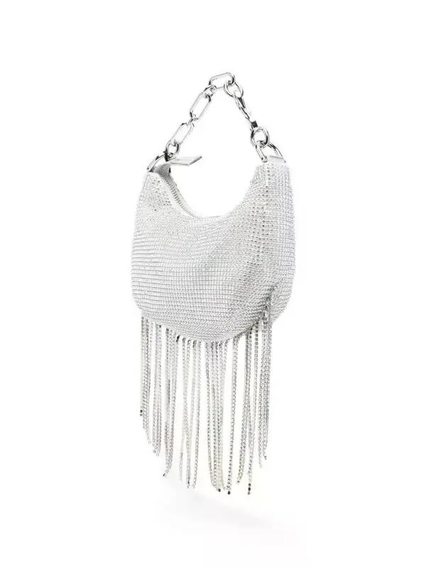 TWINSET Fringed Rhinestone-embellished Mini Bag - Silver