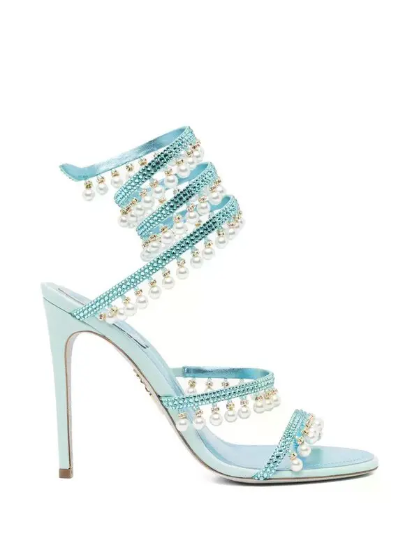 Rene Caovilla 110mm Cleo Embellished Sandals - Blue