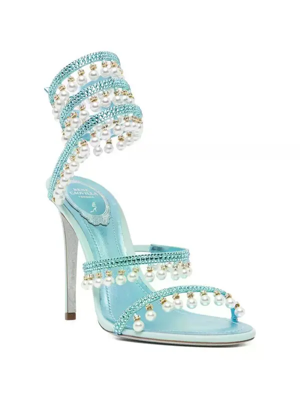 Rene Caovilla 110mm Cleo Embellished Sandals - Blue