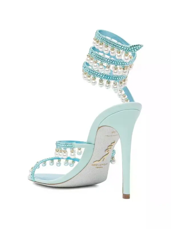 Rene Caovilla 110mm Cleo Embellished Sandals - Blue