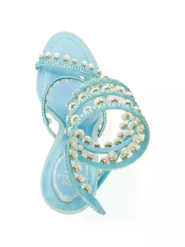 Rene Caovilla 110mm Cleo Embellished Sandals - Blue