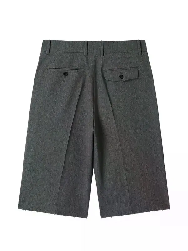 TONYWACK Tailored Shorts With Frayed Hem